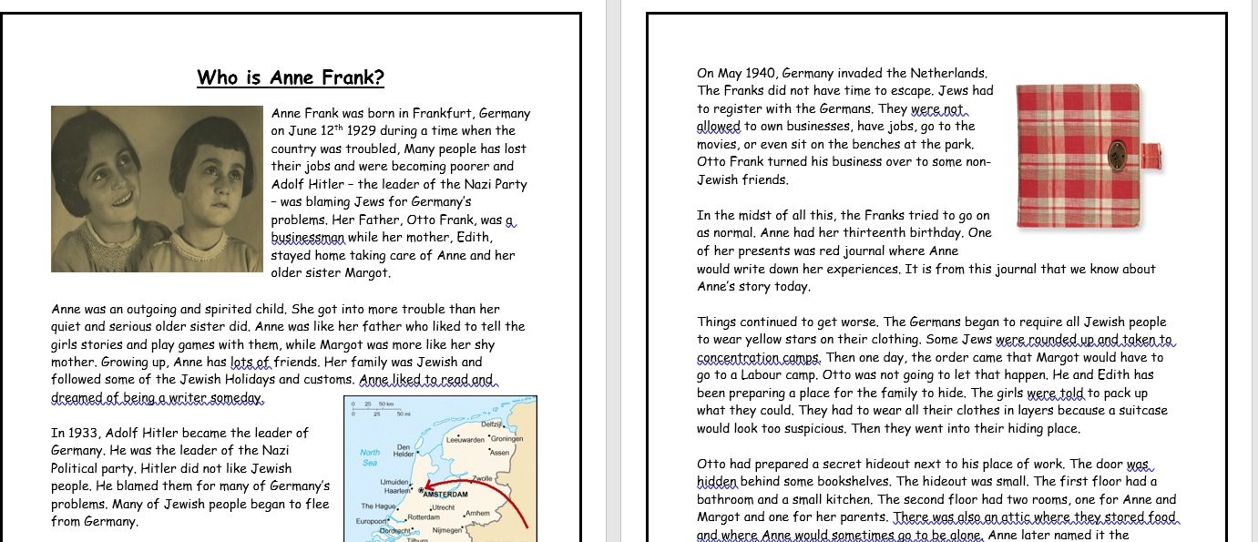 Anne Frank Workbook | Teaching Resources