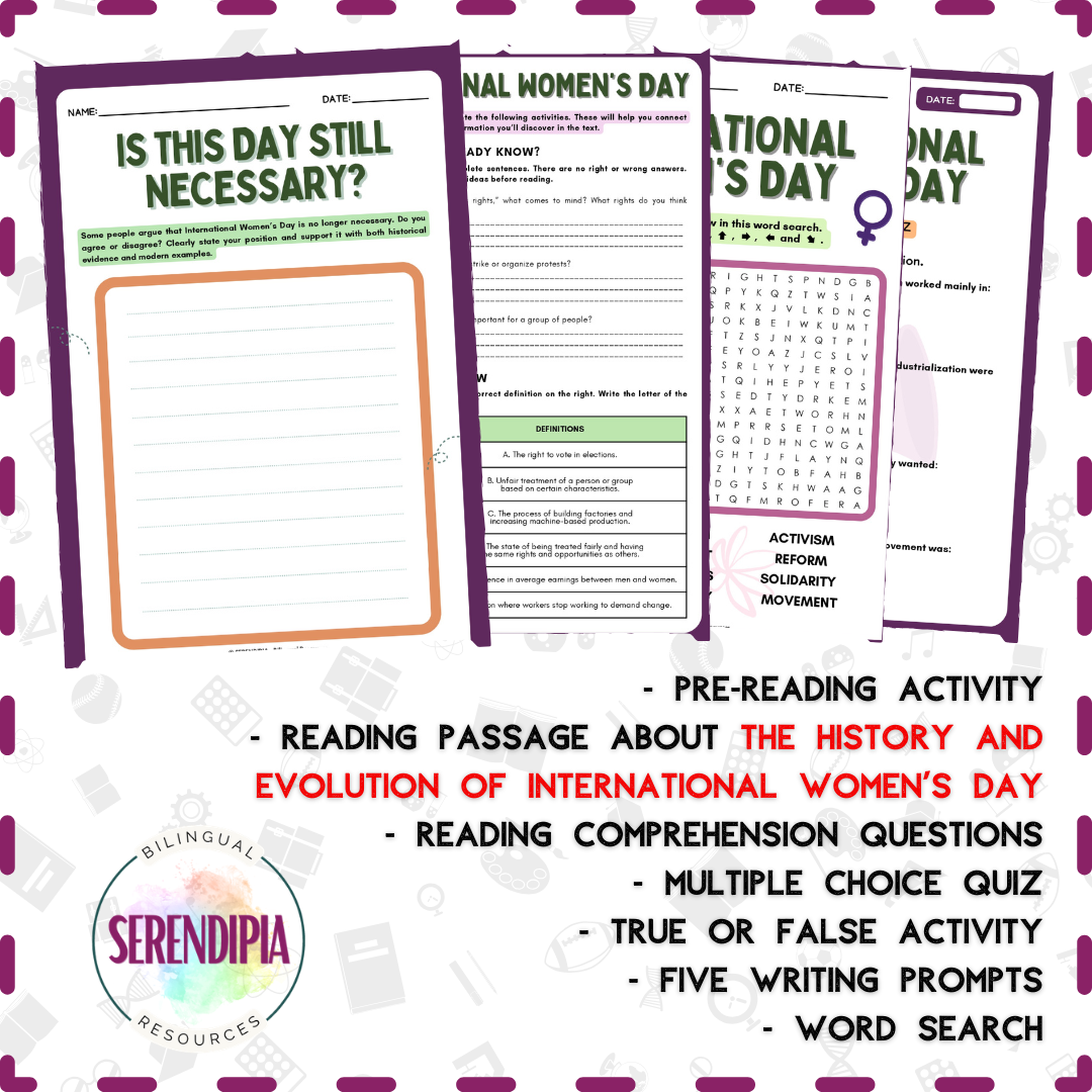History of International Women's Day Reading Comprehension Activities ...