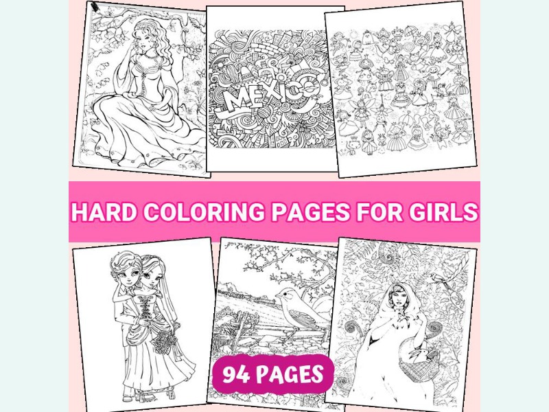 Challenging Printable Coloring Pages for Creative Girls | Teaching ...