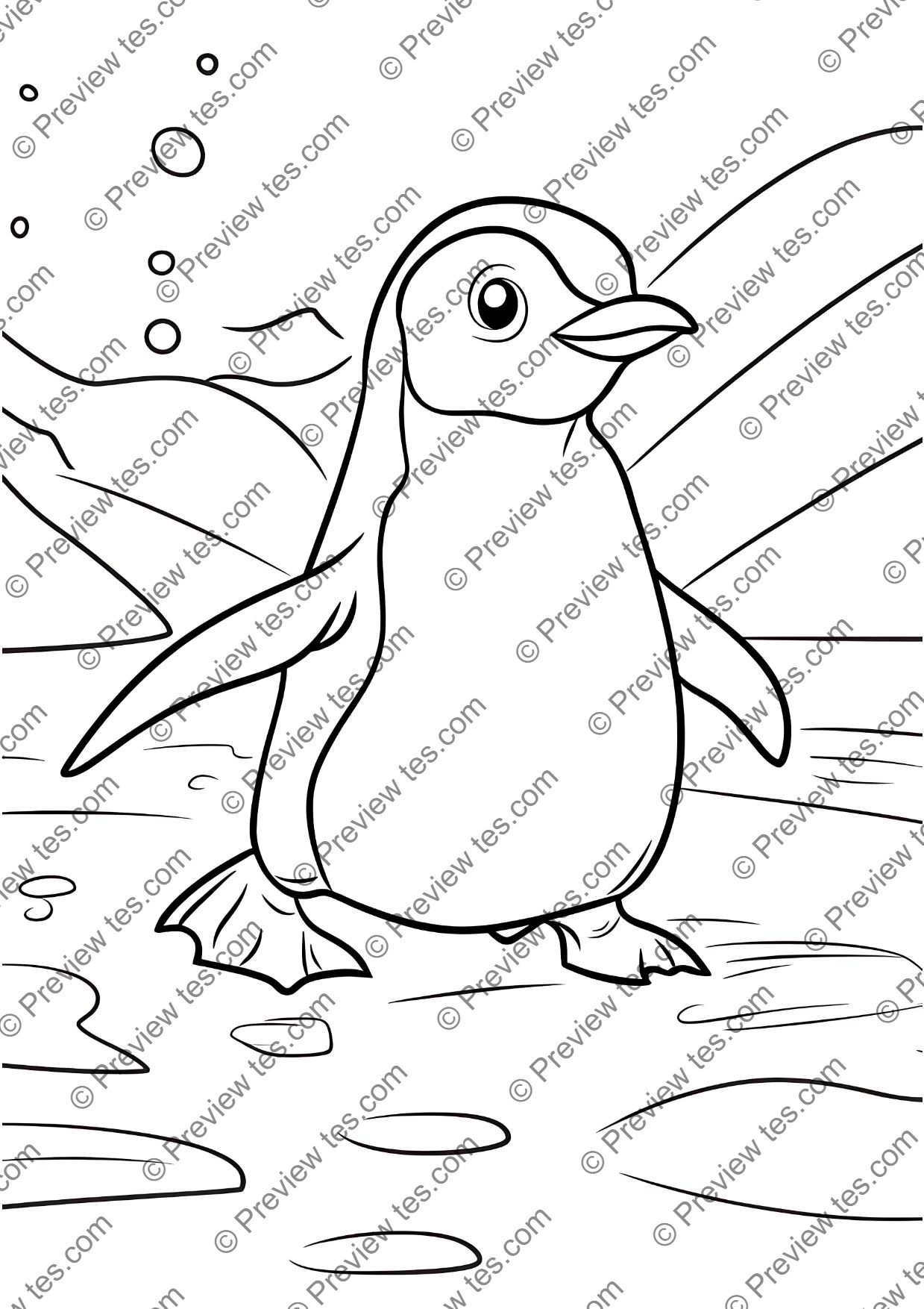 Creative Penguin Colouring Sheets Winter Animals Fun for Children ...