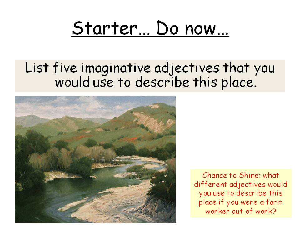 Lesson analysing atmosphere in the opening of 'Of Mice and Men ...