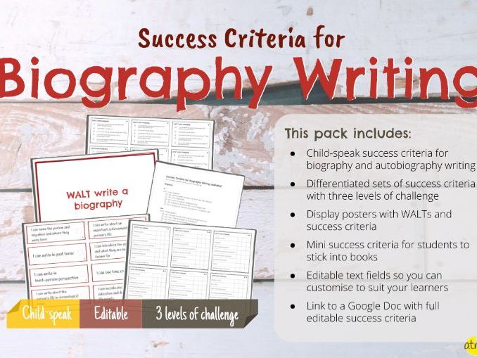 Writing Success Criteria Teaching Resources