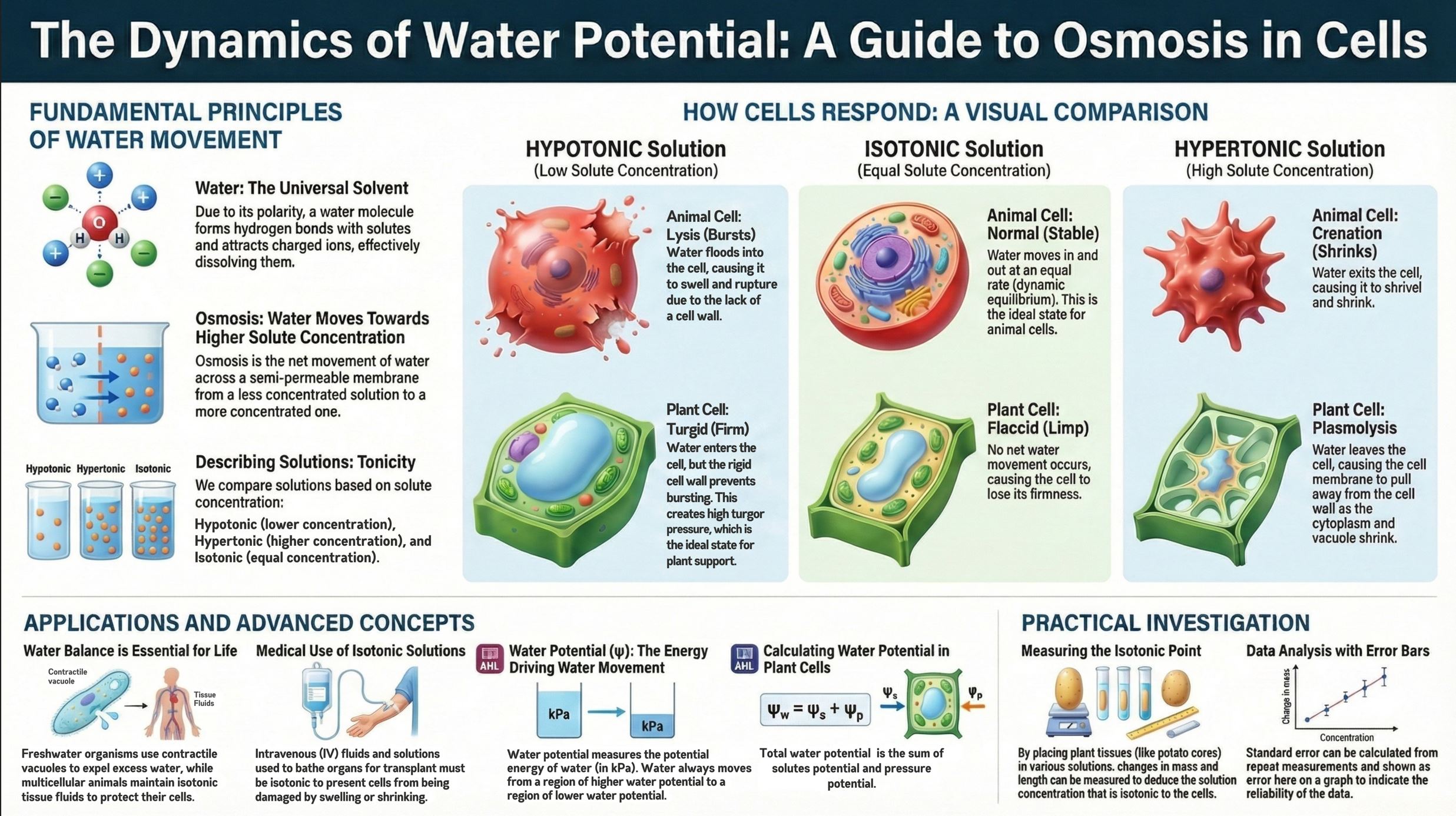 IB DP Biology Digital Infographic Poster: D2.3 Water Potential (2026 ...