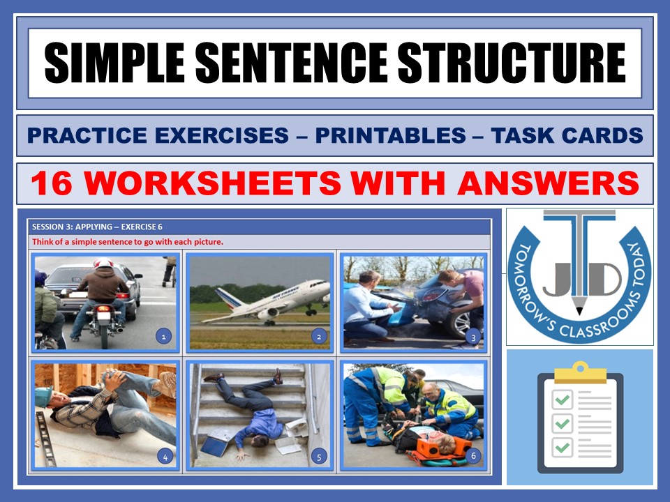 SIMPLE SENTENCE STRUCTURE 16 WORKSHEETS WITH ANSWERS Teaching Resources