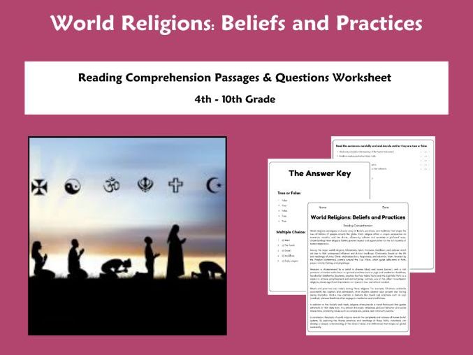 World Religions: Beliefs and Practices: Reading Comprehension Passages ...