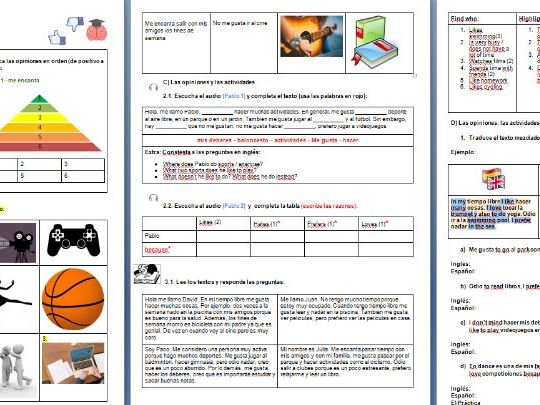 Spanish Free Time Activities worksheet Teaching Resources Spanish Free Time Activities worksheet Teaching Resources