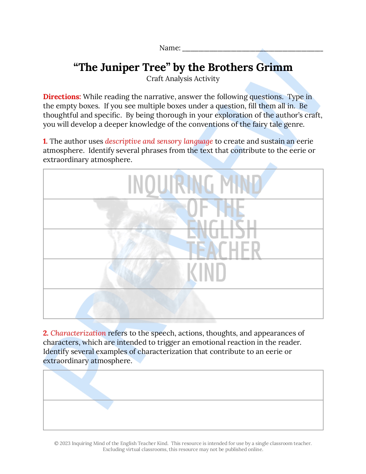 Creative Writing Unit Plan for Modified and Modern Fairy Tales ...