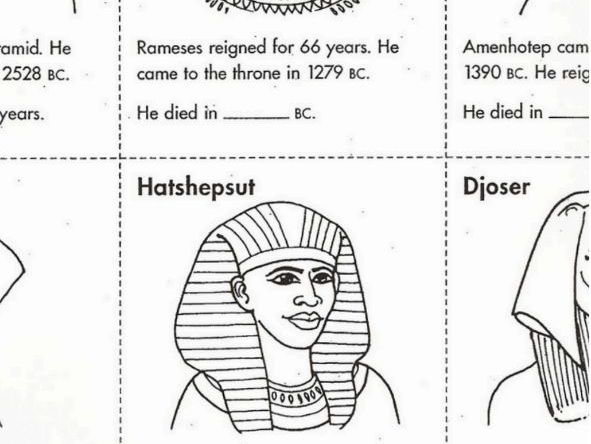 Ancient Egypt - Pharaohs Timeline Worksheet | Teaching Resources