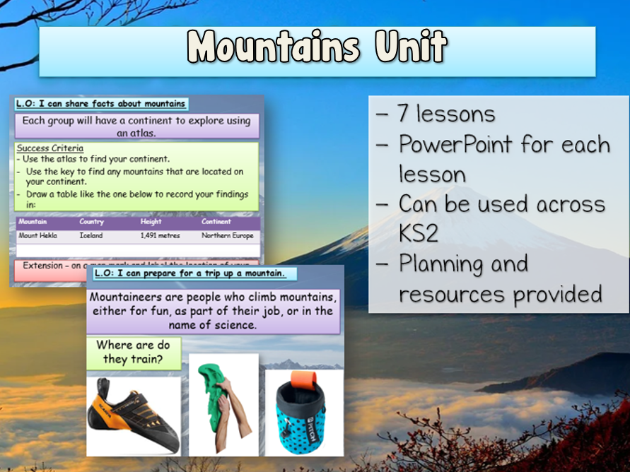 Whole-school mountains resources