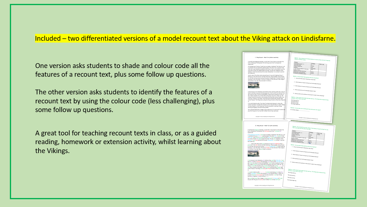 The Vikings Recount - Model Text | Teaching Resources