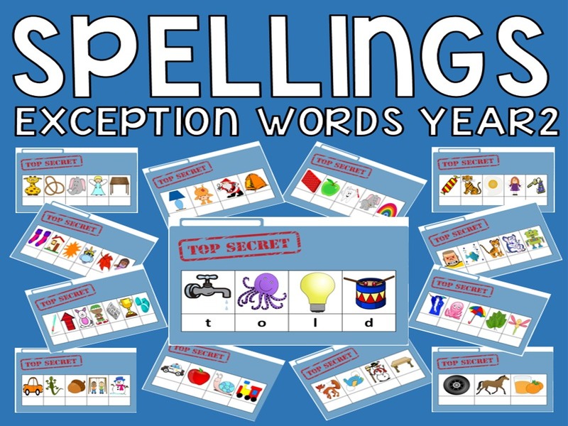 60 SPELLINGS CARDS FOR YEAR2 EXCEPTION WORDS - KS1 ENGLISH LITERACY ...