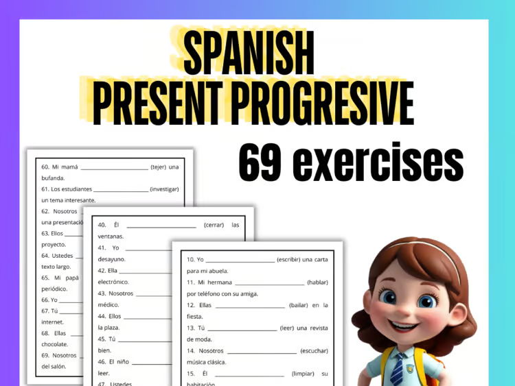 Spanish Present Progressive Worksheets – Printable Grammar Activities ...