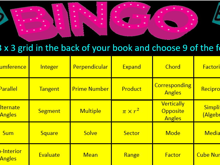 GCSE Maths Foundation Key Terms Bingo | Teaching Resources