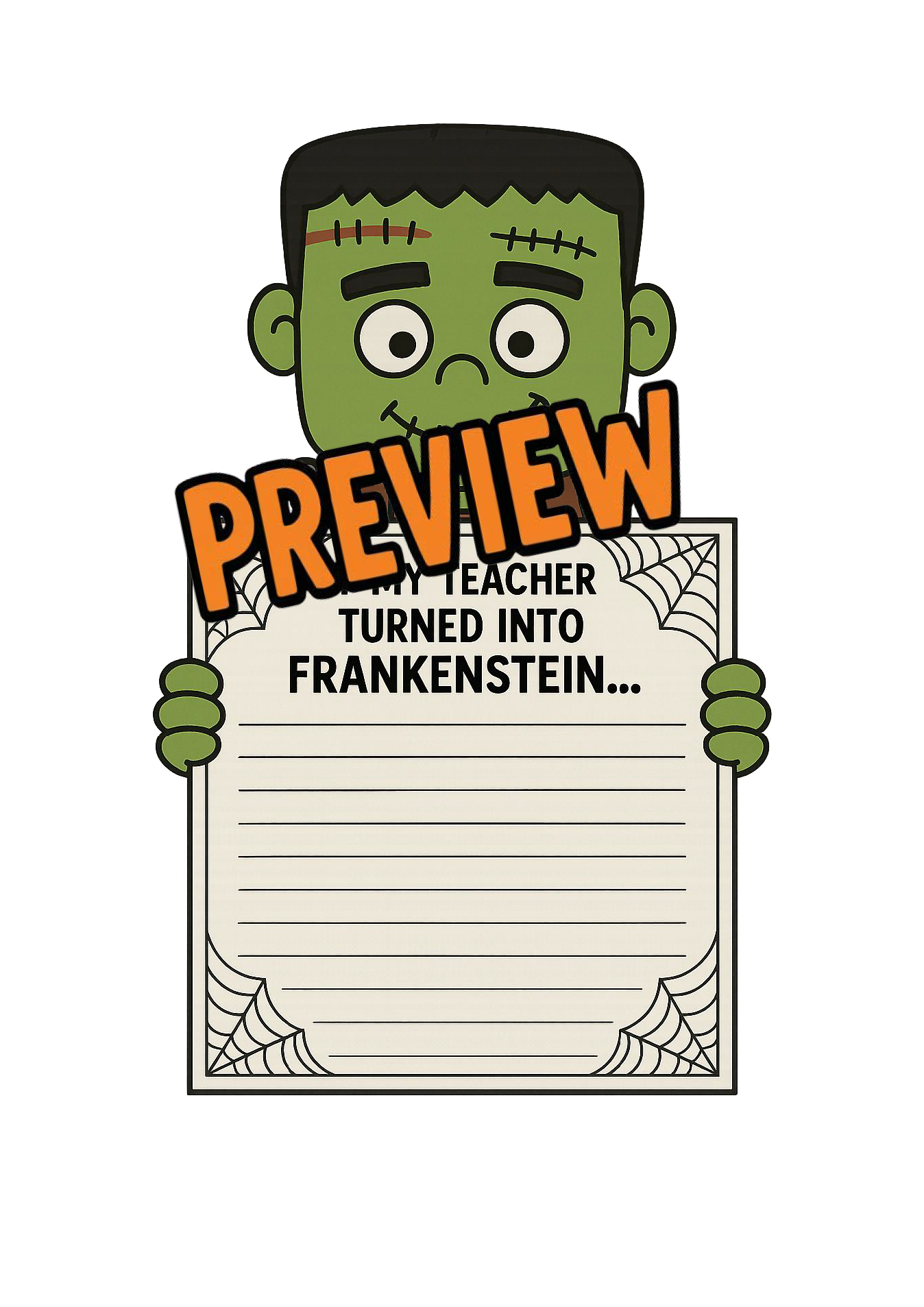 Halloween Writing Frames for Kids – Fun Teacher-as-Monster Activity ...