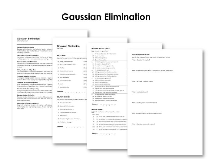 Gaussian Elimination | Teaching Resources