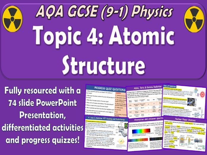 AQA GCSE (9-1) Physics Topic 4 Atomic Structure | Teaching Resources