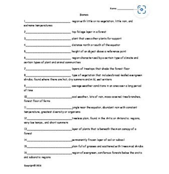 Environmental Science Worksheets Middle School Full Year Earth Science