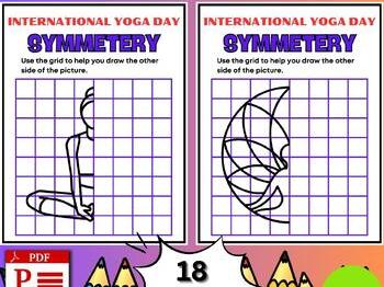 International Yoga Day Symmetry Worksheets – 18 Mindful Math Activities ...