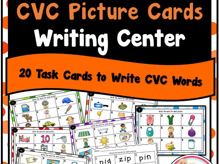 CVC Picture Cards for a Writing Center by teacherstakeout | Teaching ...