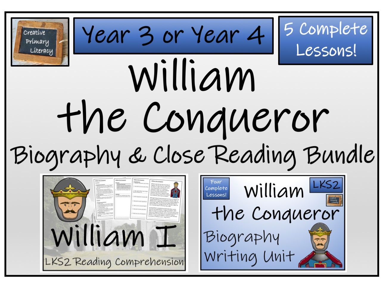 LKS2 History - William the Conqueror Reading Comprehension & Biography ...