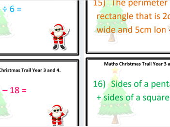 Christmas Maths Trail years 3 and 4 with pupil answer sheet | Teaching ...