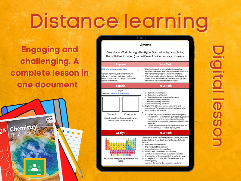 C1 Atomic structure- Distance learning bundle (AQA GCSE Chem ...