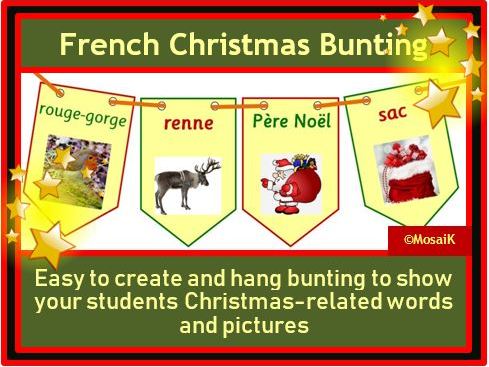 Christmas French bunting | Teaching Resources