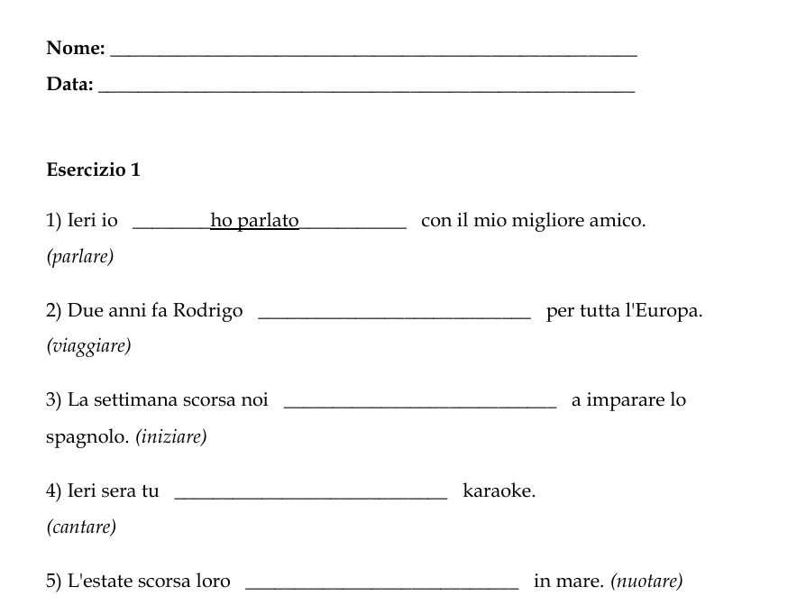 Italian Past Tense (Passato Prossimo) -ARE, -ERE, -IRE Verbs | Teaching ...