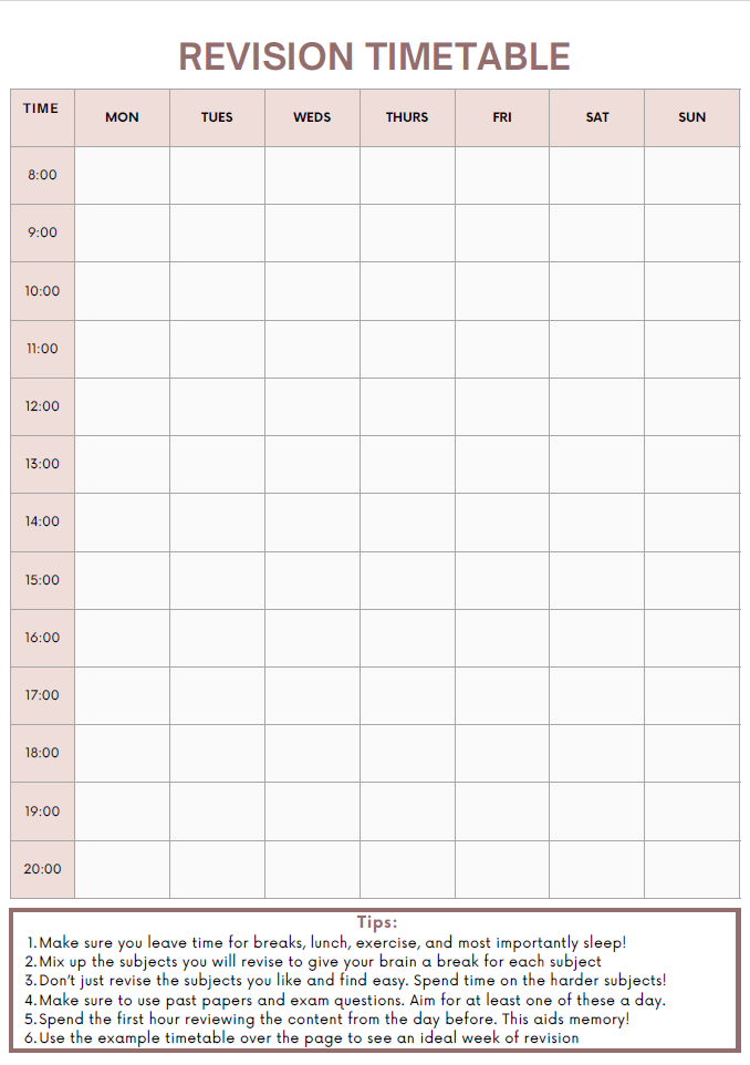 KS4 & KS5 Form Time & PSHE Revision Timetable | Ready-to-use with ...