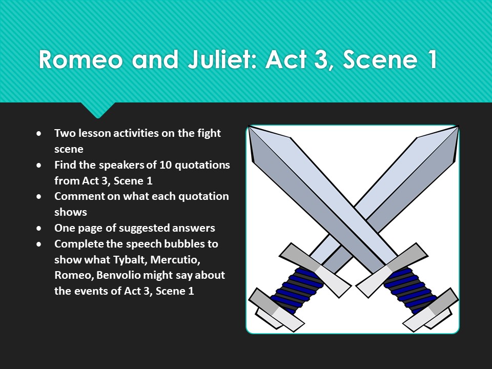Romeo and Juliet: Act 3, Scene 1 | Teaching Resources