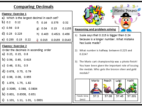 Comparing decimals | Teaching Resources