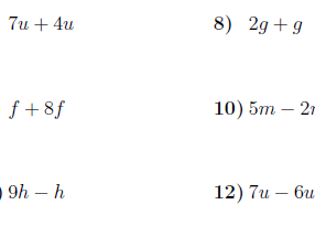 Collecting like terms worksheet no 3 (with solutions) | Teaching Resources