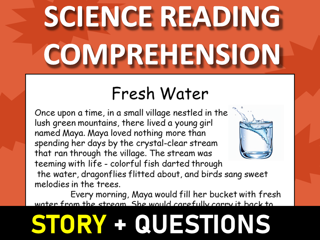 Fresh Water Reading Science Story Comprehension Questions Worksheet ...