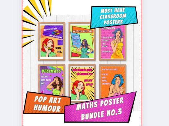 6 Funny Maths Posters Bundle 3 | Pop Art | KS3 KS4 Classroom Displays ...