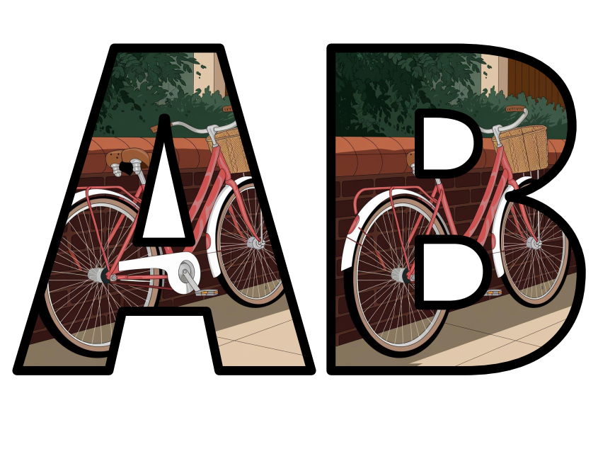 Bike Bicycle Ride Red Shiny Lettering Set Display Title Letters Numbers ...