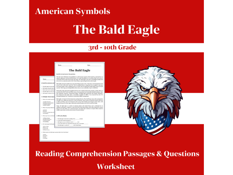 The Bald Eagle Reading Comprehension Passages & Questions Worksheets | Teaching Resources