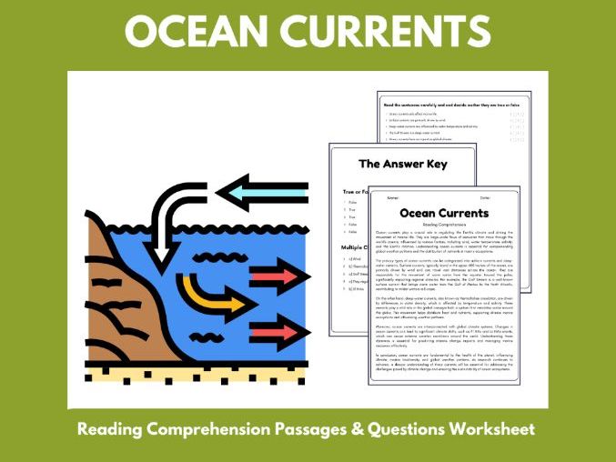 Ocean Currents: Reading Comprehension Passages & Questions Worksheets ...