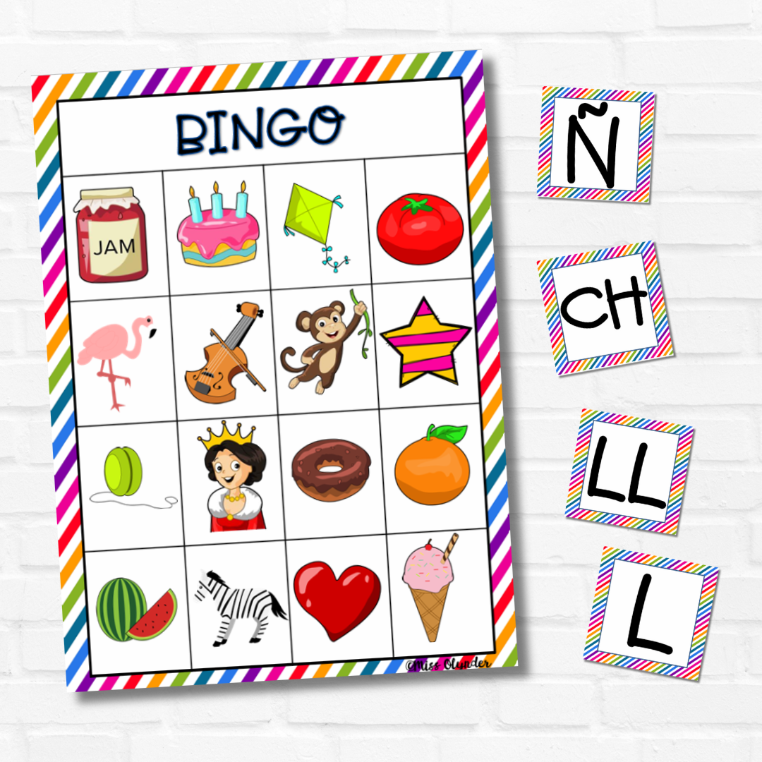 Spanish Beginning Sounds Bingo – Initial Sounds Phonics Game (12 Cards ...