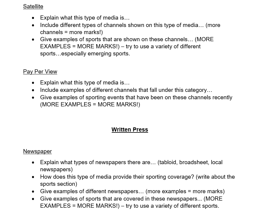 OCR Cambridge National Sports Studies - RO54: Sport and the Media - LO1 ...