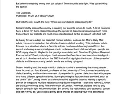 Grade B AQA English Language Directed Writing Essay | Teaching Resources