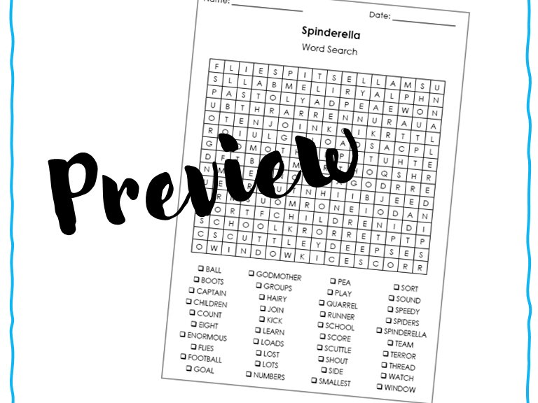 Spinderella by Julia Donaldson Word Search | Teaching Resources