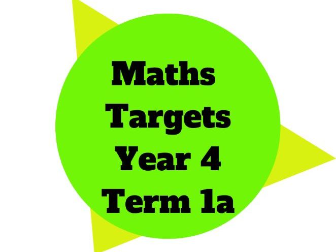 Year 4 Maths Targets Term 1a Teaching Resources Year 4 Maths Targets Term 1a Teaching Resources
