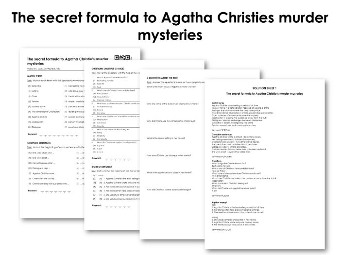 The secret formula to Agatha Christies murder mysteries | Teaching ...