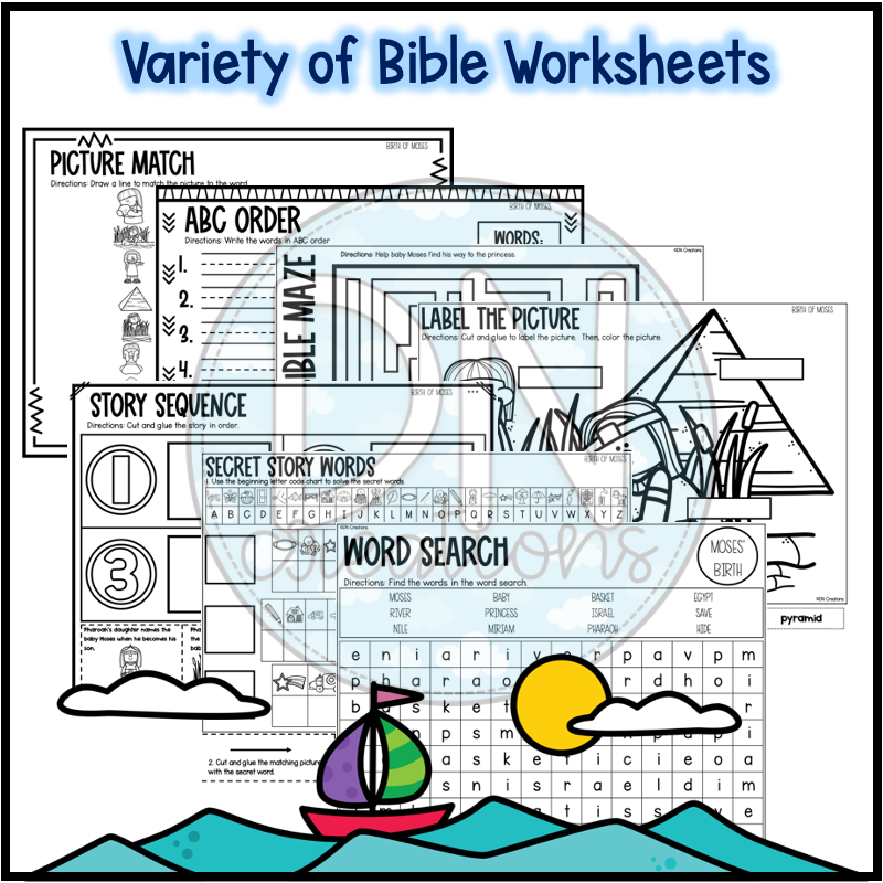 Moses Bible Activities l Birth of Moses Lesson l Baby Moses Bible Study ...