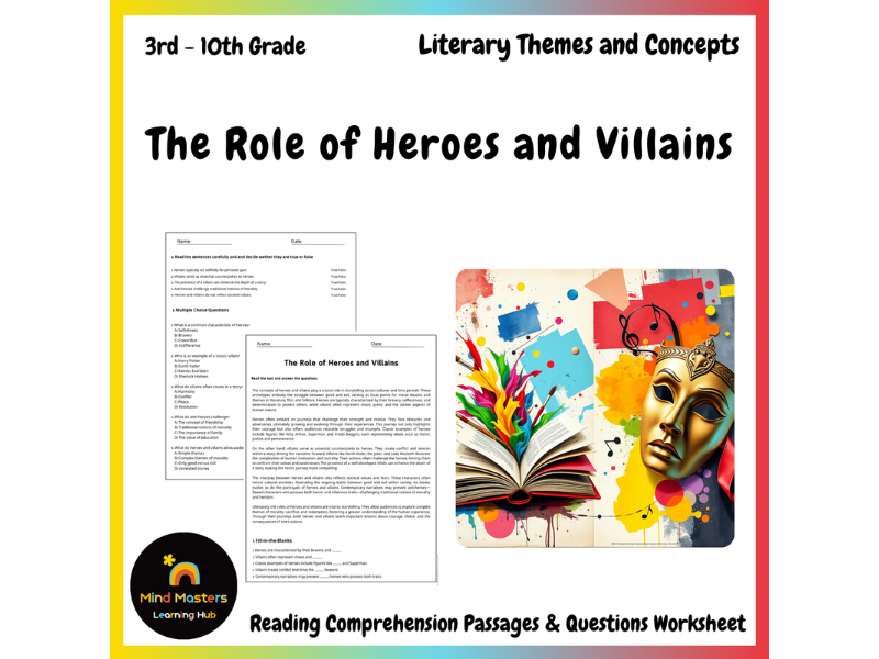 The Role of Heroes and Villains Reading Comprehension Passages ...