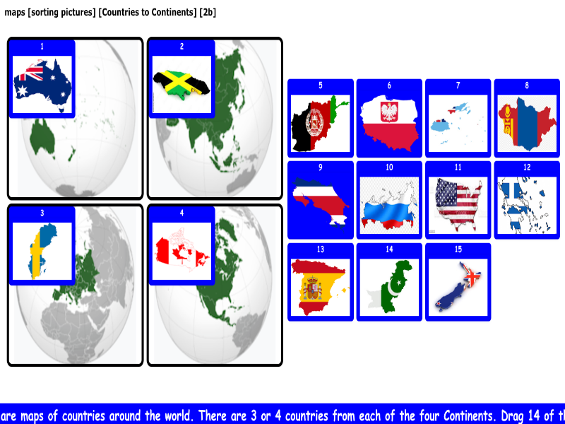 maps [sorting pictures] [Countries to Continents] [2b] | Teaching Resources