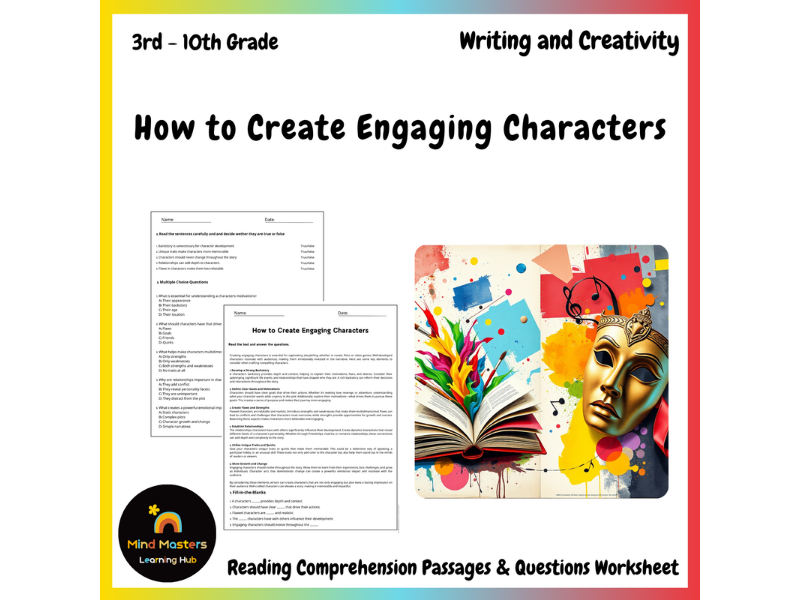 How to Create Engaging Characters Reading Comprehension Passages ...