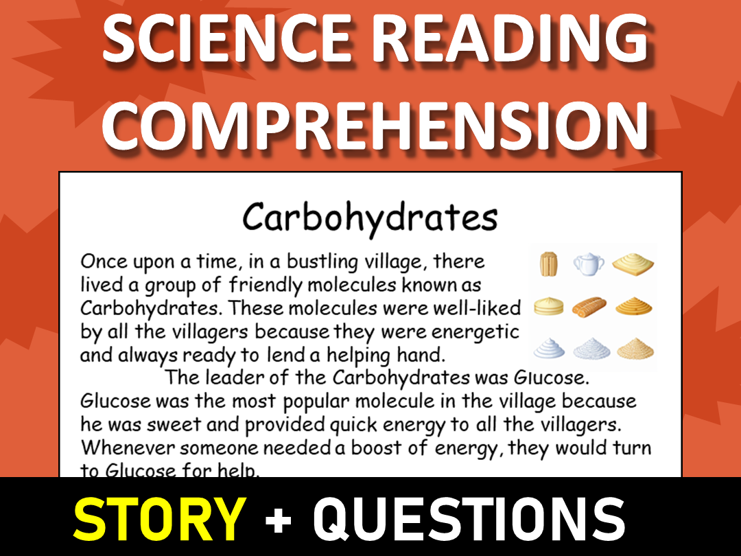 Carbohydrates Reading Science Story Comprehension Questions Worksheet ...