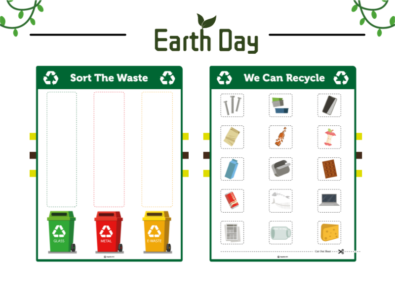 Waste Sorting Activity : An Earth Day Recycling Game for Preschool and ...