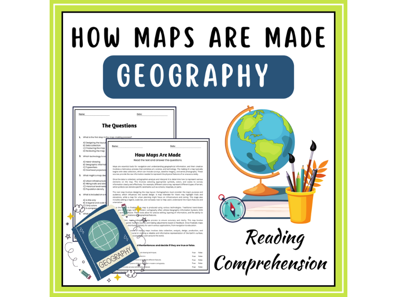 How Maps Are Made Reading Comprehension Passages & Questions Worksheets ...